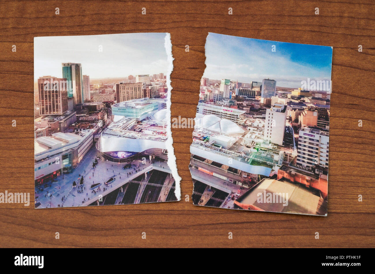 a ripped postcard of London Stock Photo - Alamy