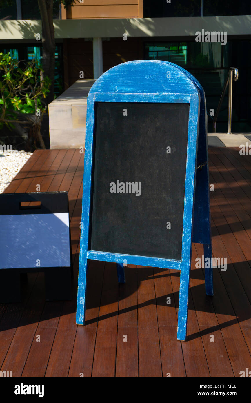 Old Blue Chalkboard menu sign mockup template for your restaurant ...