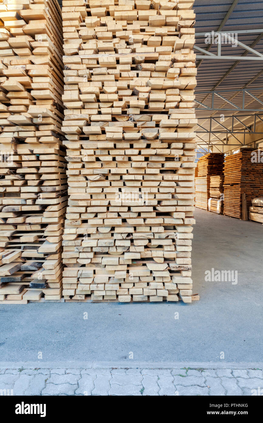 wooden planks stacked for drying Stock Photo - Alamy