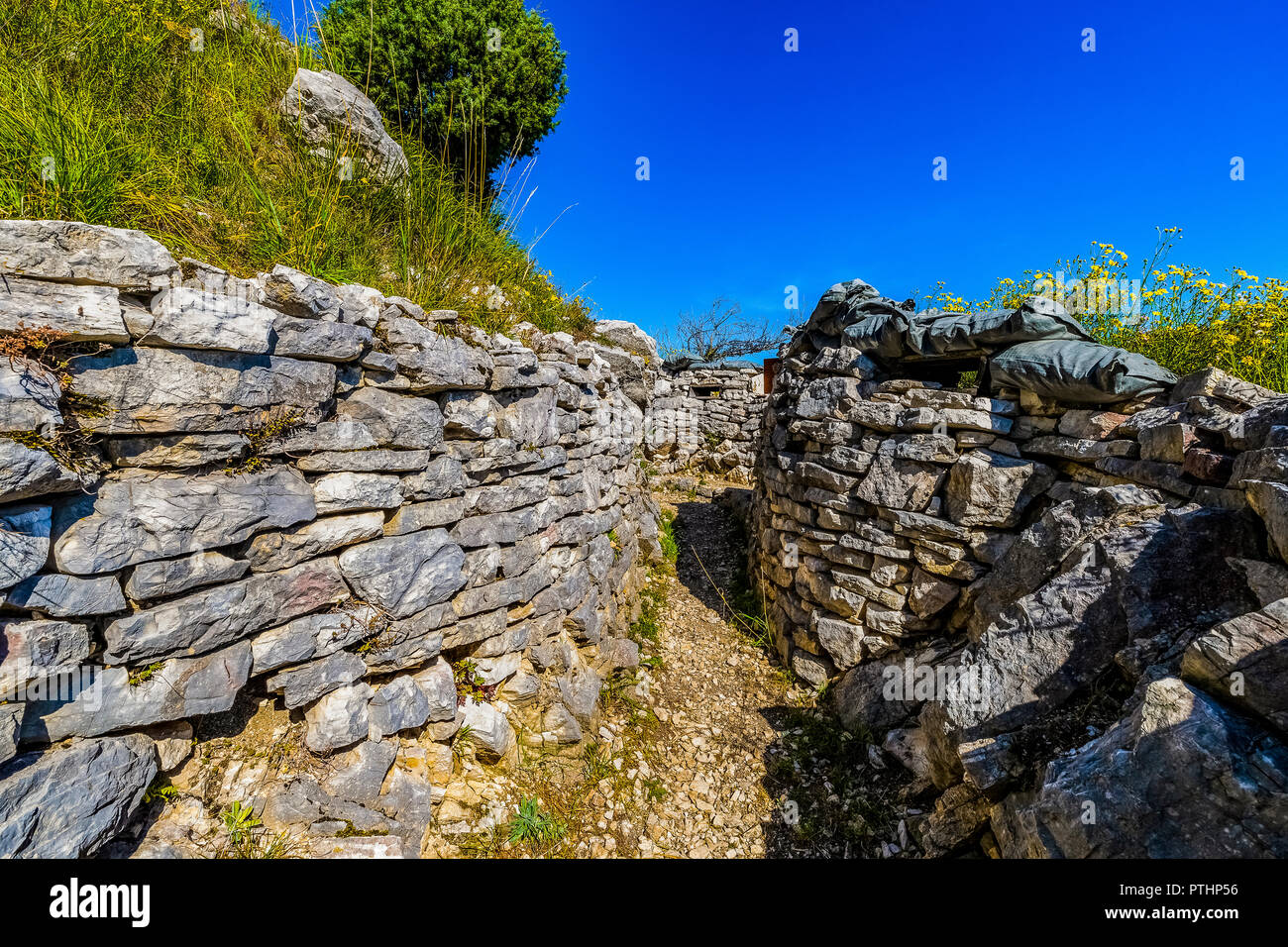 Italy Veneto Monte Grappa - Monte Palon Trench of First World War Stock ...