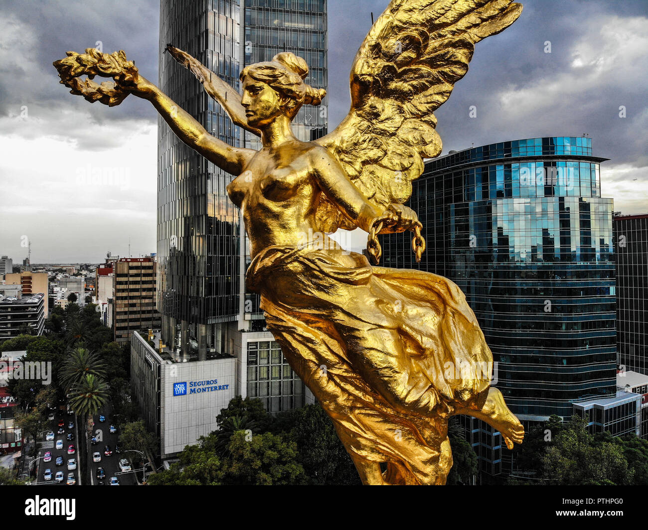View area of Monument to the Independence of Mexico. The Angel or The ...