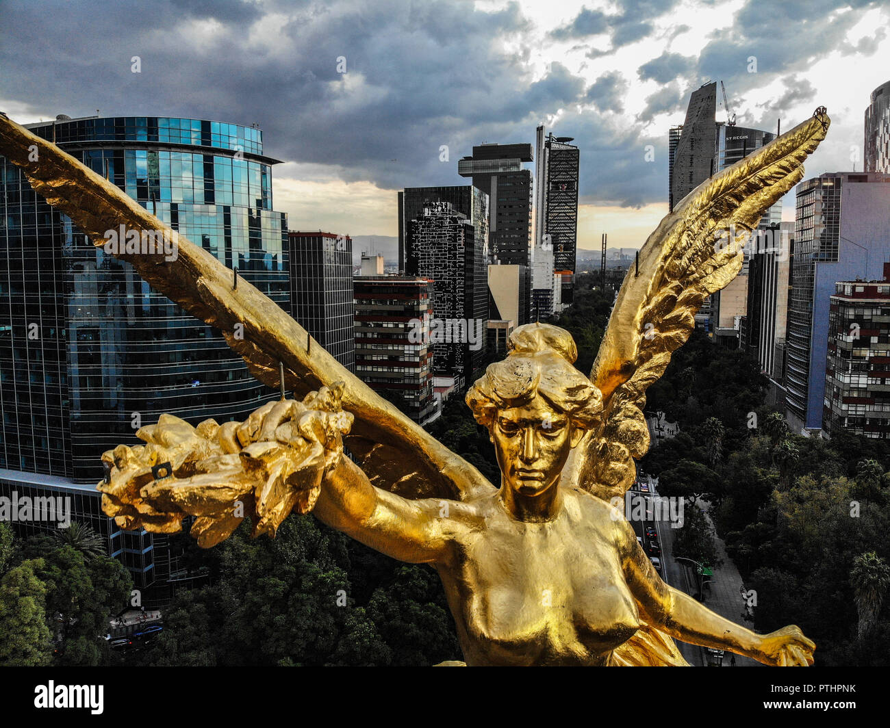 View area of Monument to the Independence of Mexico. The Angel or The ...