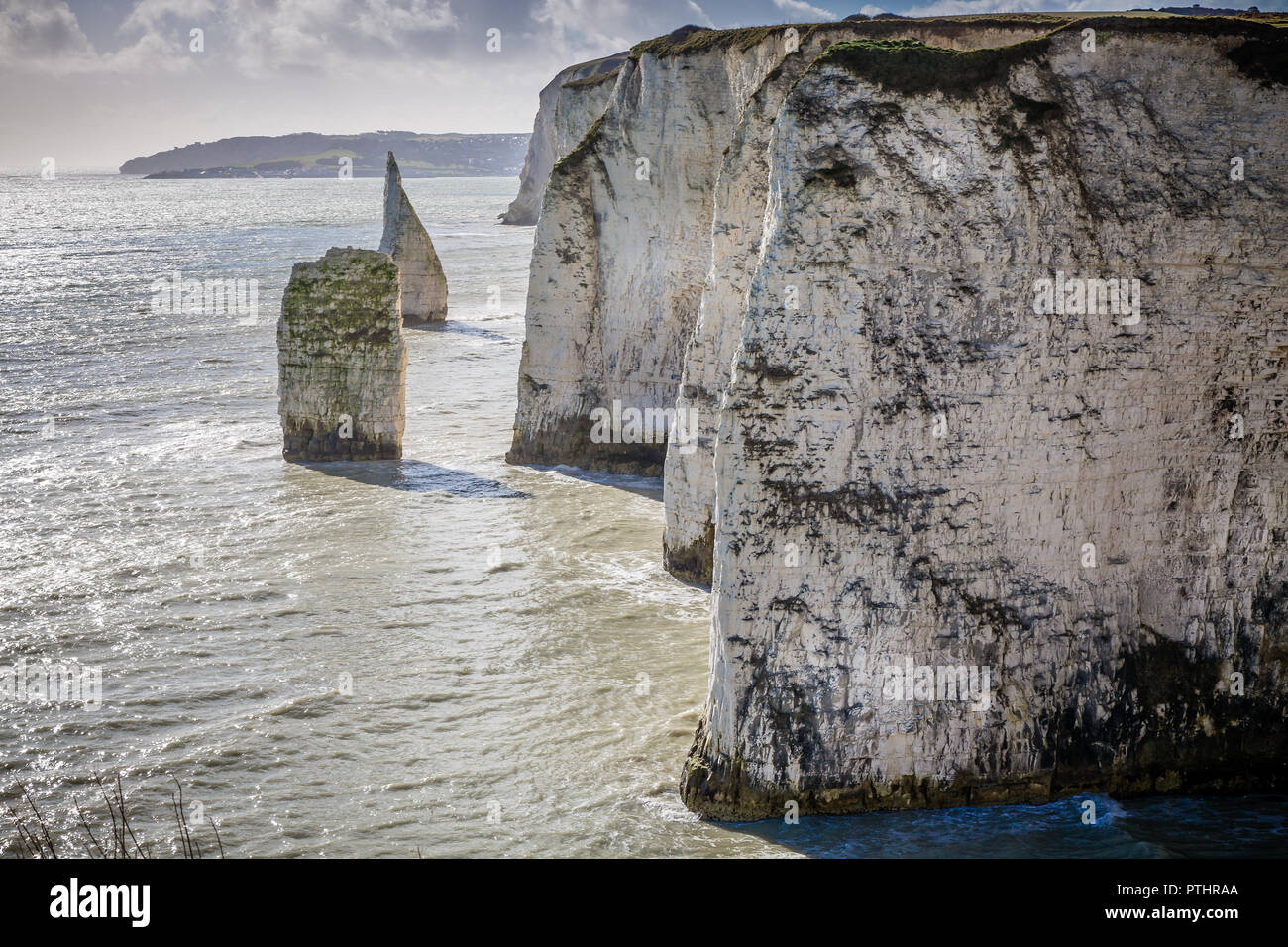 Old harry rocks aerial hi-res stock photography and images - Alamy