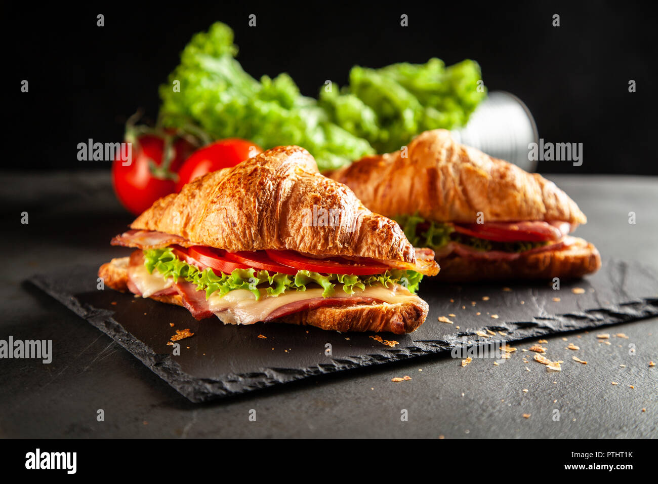 Classic BLT croissant sandwiches Stock Photo - Alamy