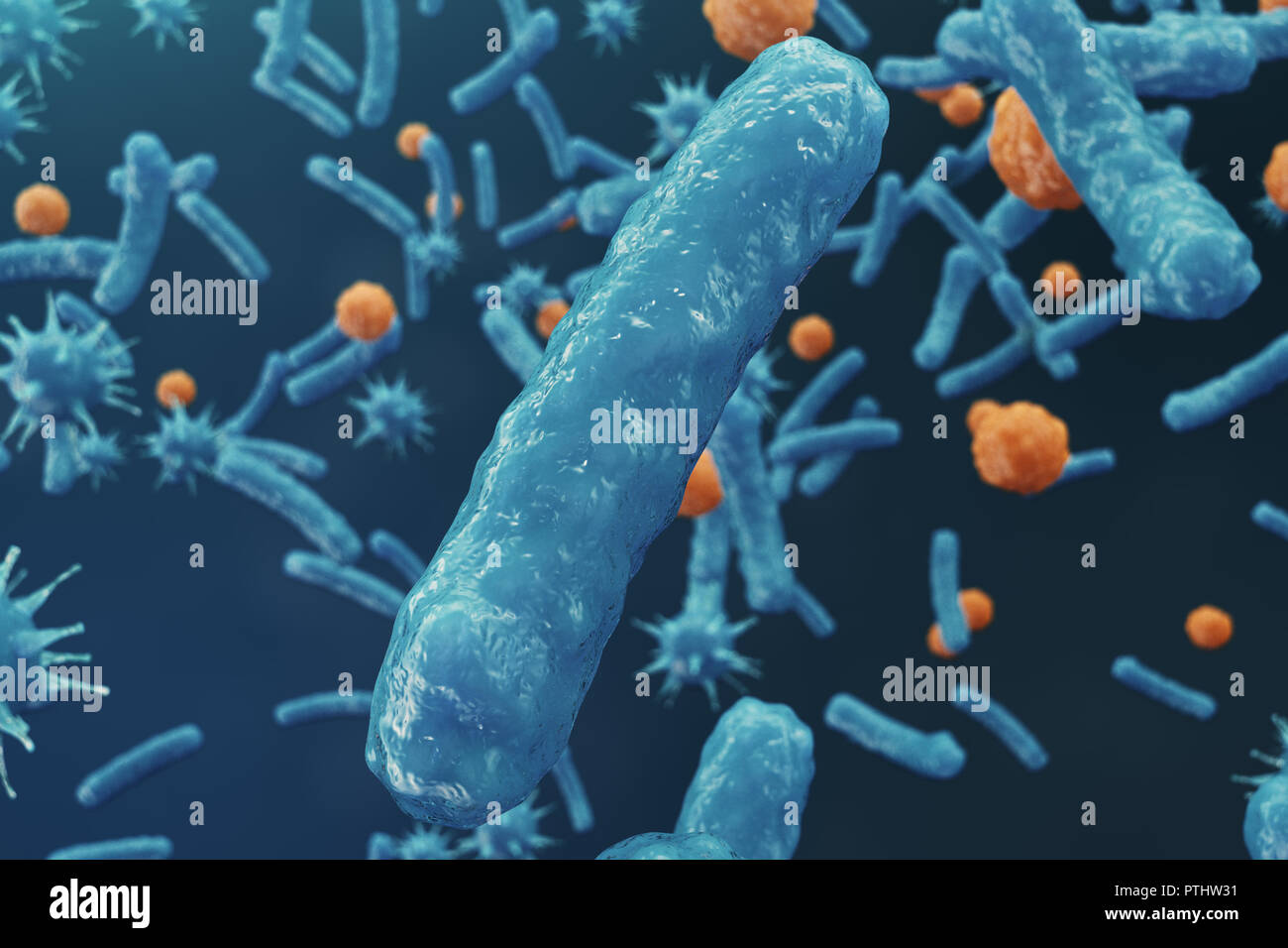 3D illustration Virus backgorund. Viruses influenza, hepatitis, AIDS, E ...