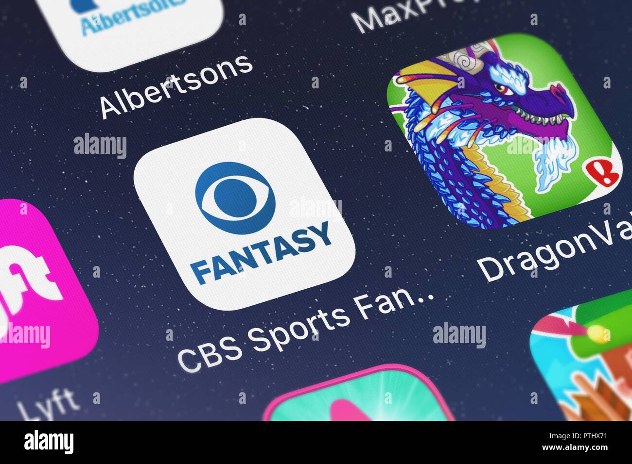 London, United Kingdom - October 09, 2018: Close-up shot of CBS ...