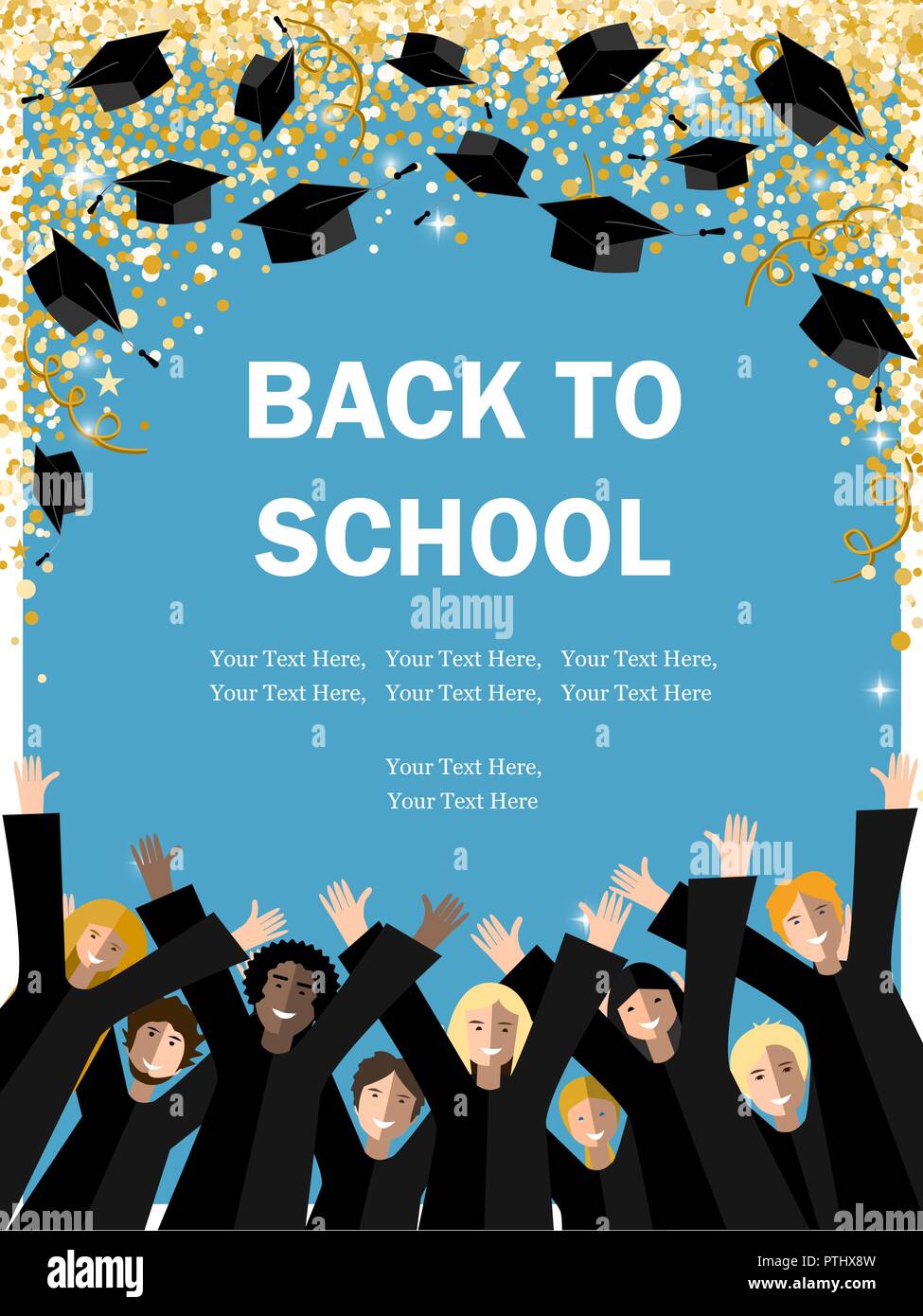 Back of student grad cap Stock Vector Images - Alamy