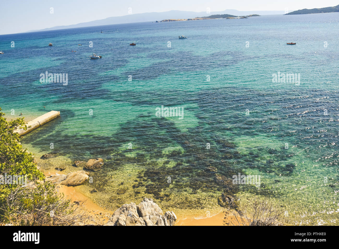 Landscape of clear blue water in Greece, Chalkidiki Stock Photo - Alamy
