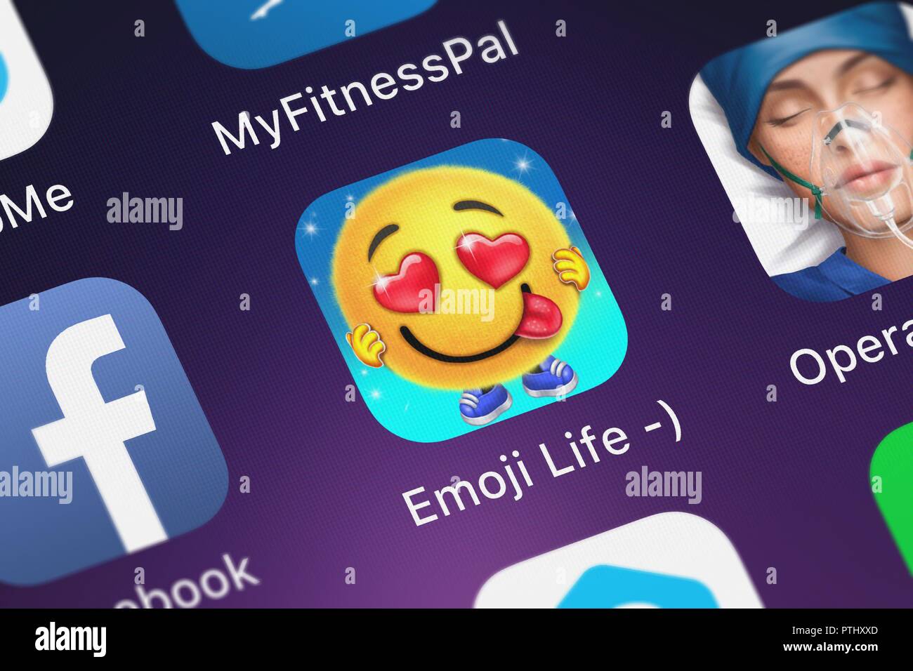 London, United Kingdom - October 09, 2018: Close-up of the Emoji Life ...