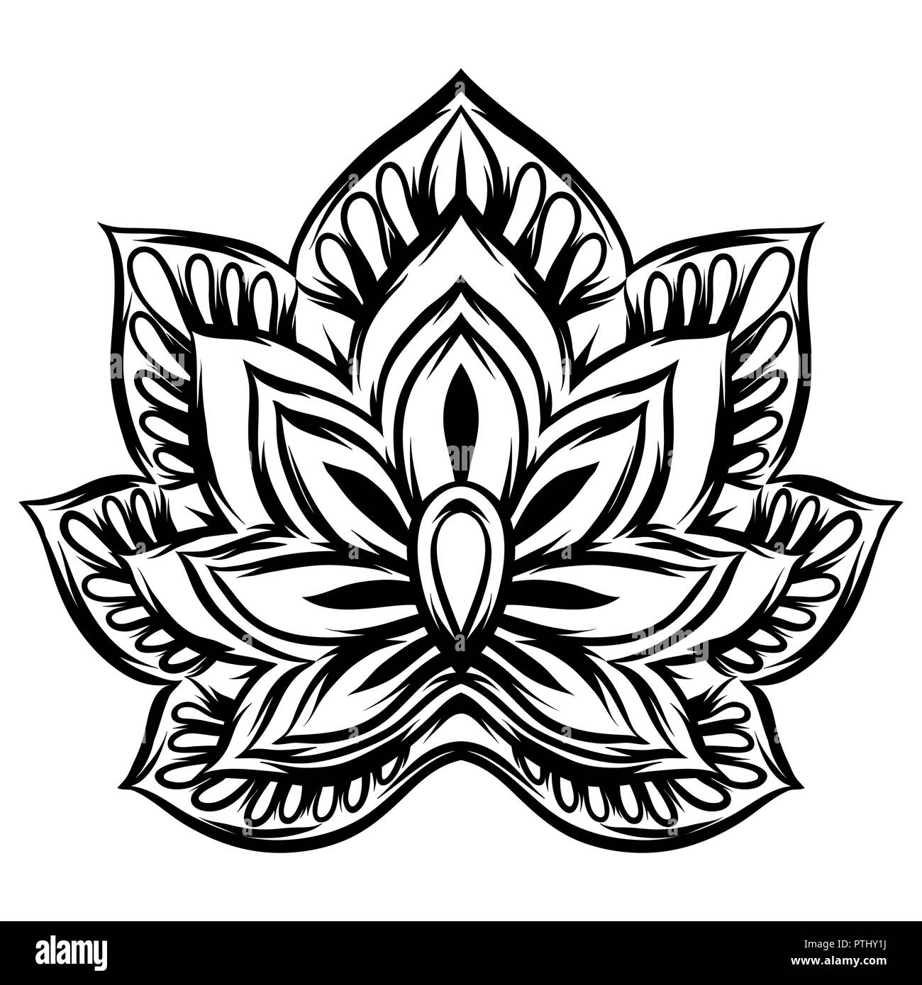 Indian ethnic design Black and White Stock Photos & Images - Alamy