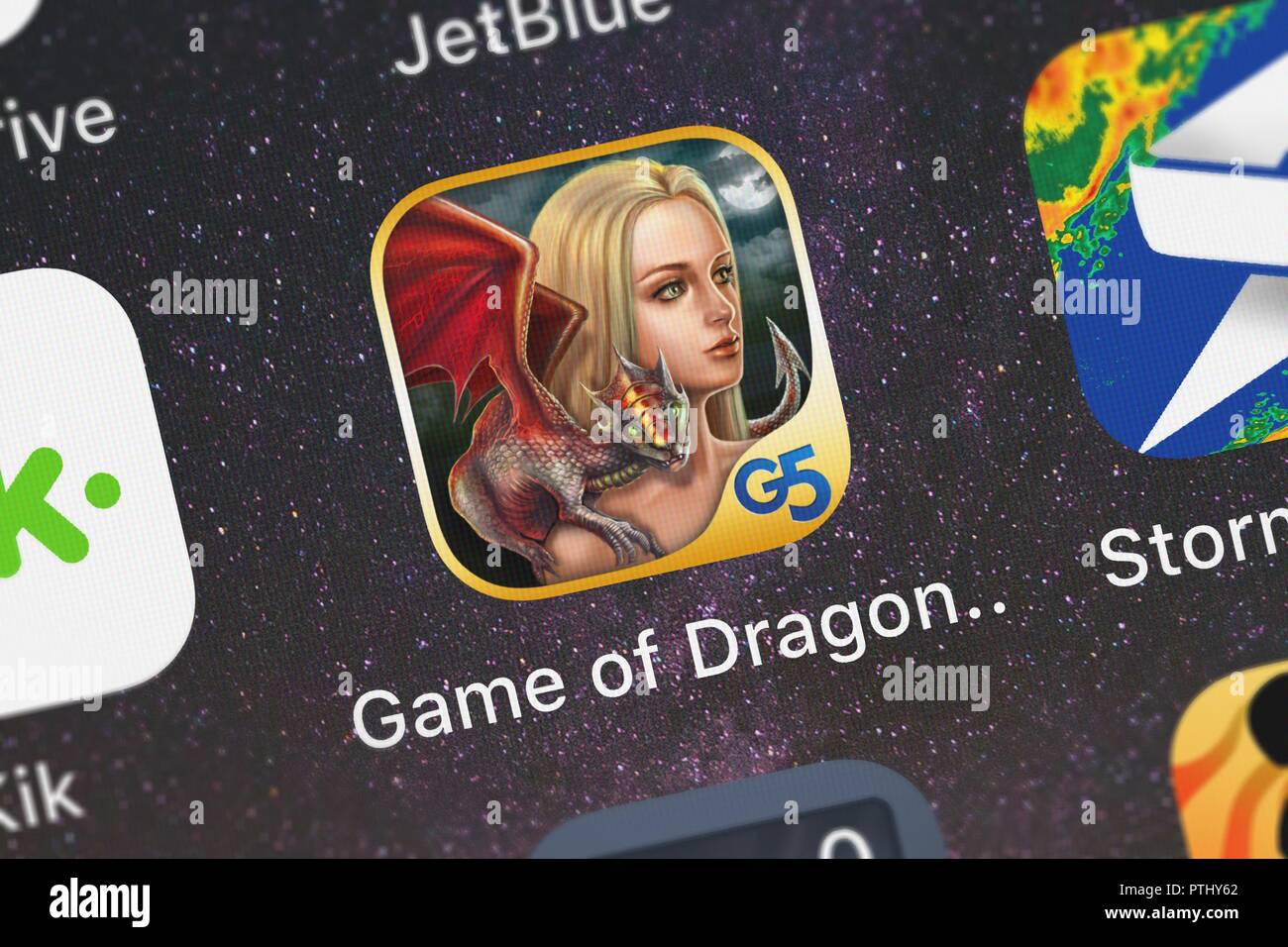 London, United Kingdom - October 09, 2018: Close-up shot of the Game of ...