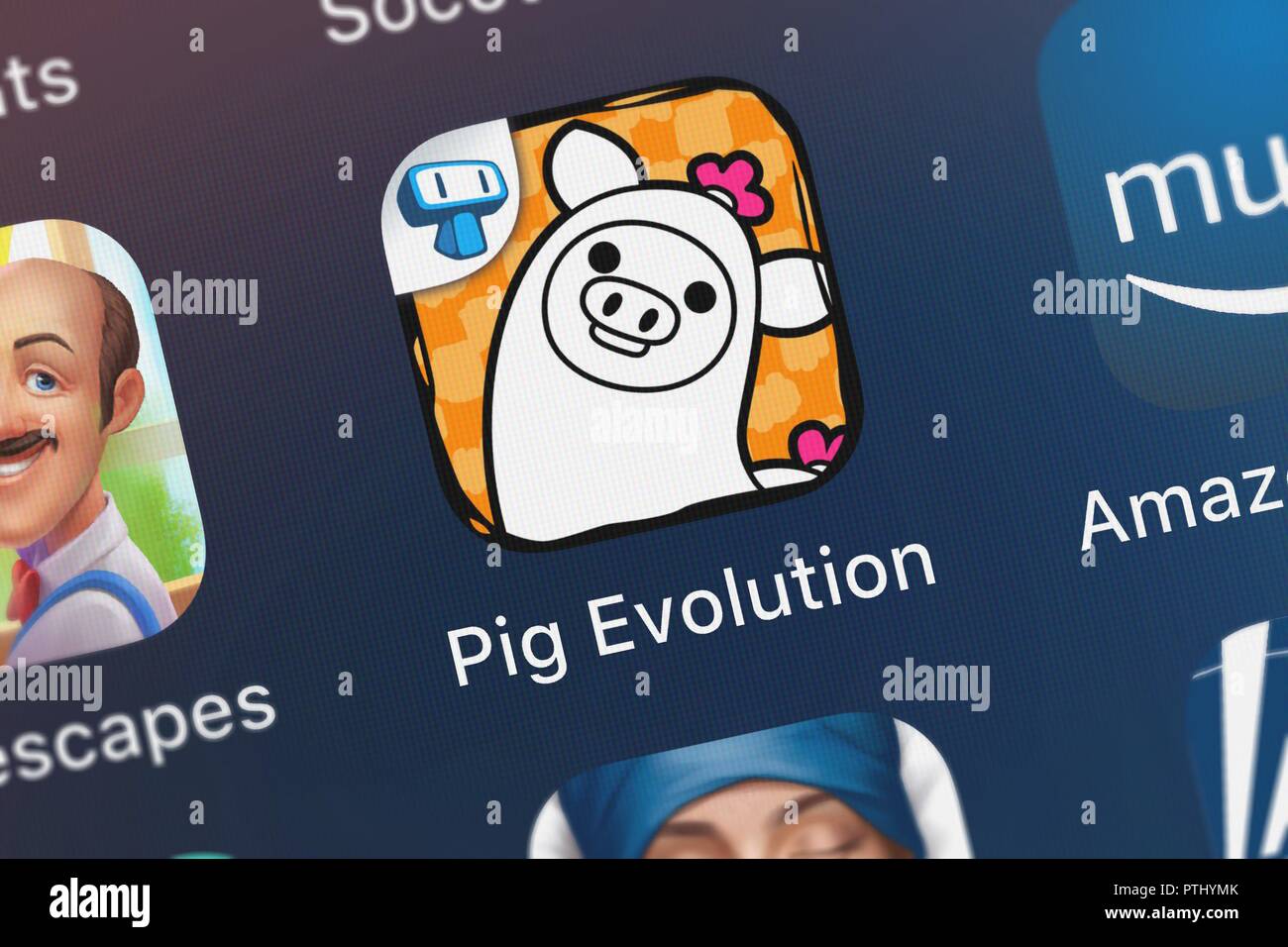 London, United Kingdom - October 09, 2018: Icon of the mobile app Pig ...