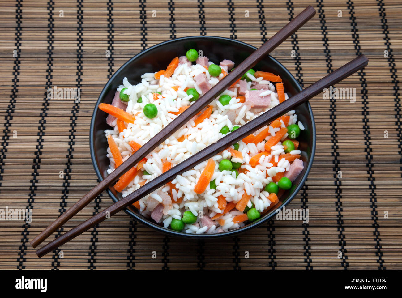 rice bowl three delights Stock Photo - Alamy