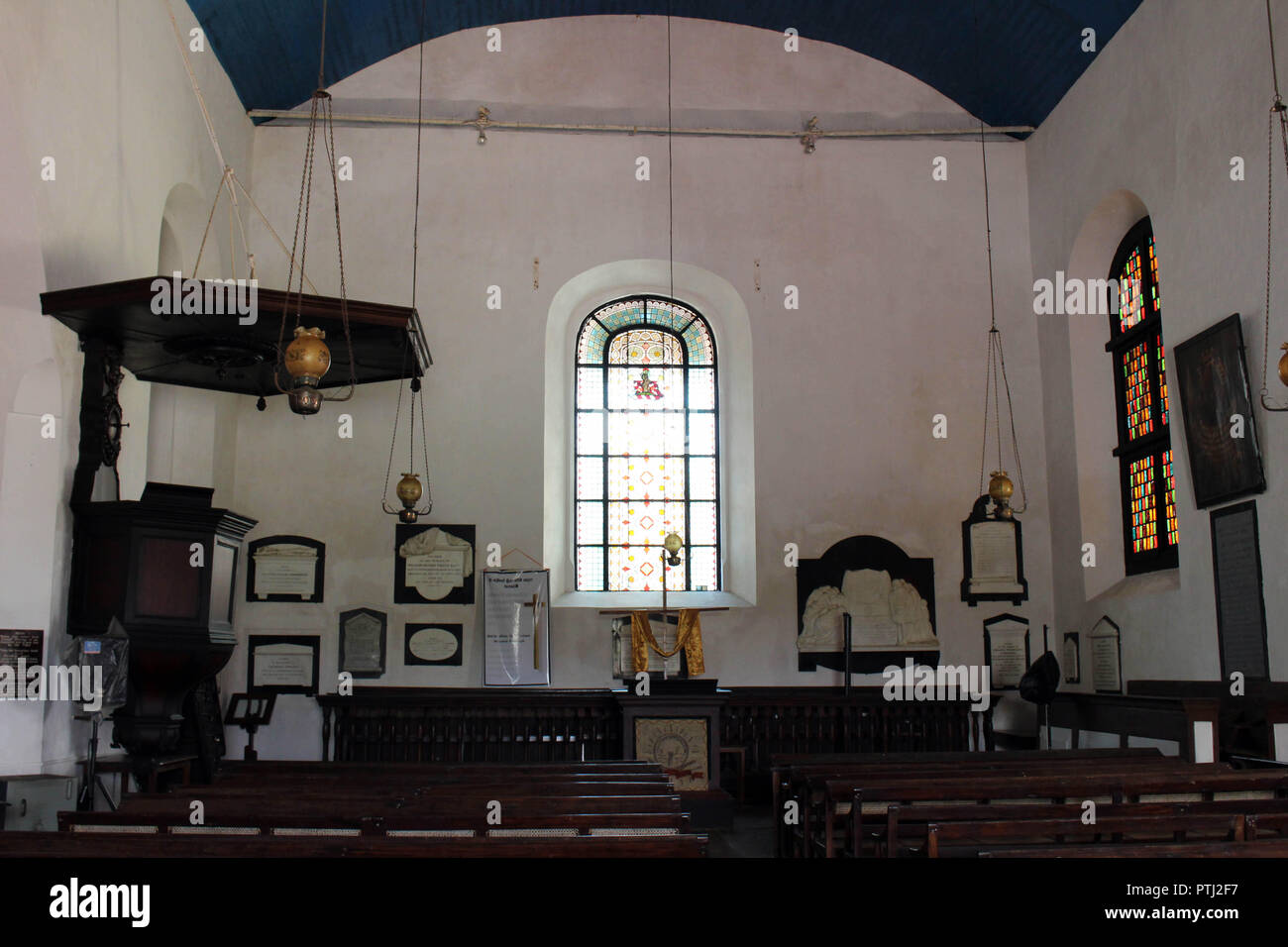 The Groote Kerk or Dutch Reformed Church within the Galle Fort. Taken ...