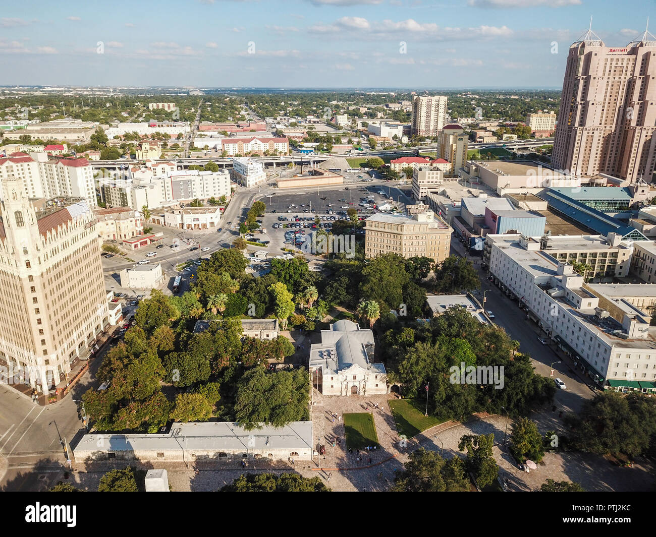 Aerial Cityscape of Downtown San Antonio, Texas Facing Towards East ...