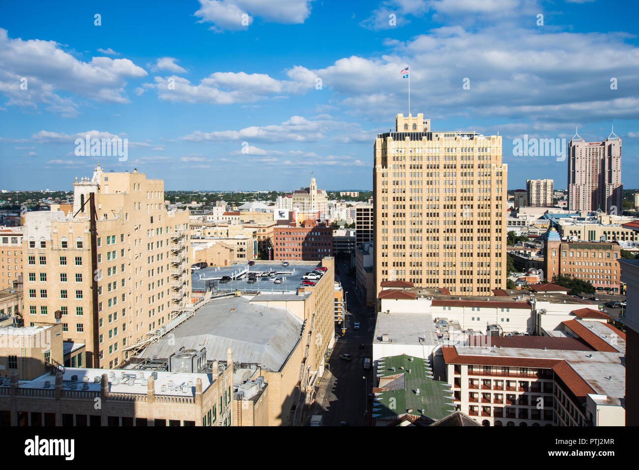 Aerial Cityscape of Downtown San Antonio, Texas Facing Towards East ...