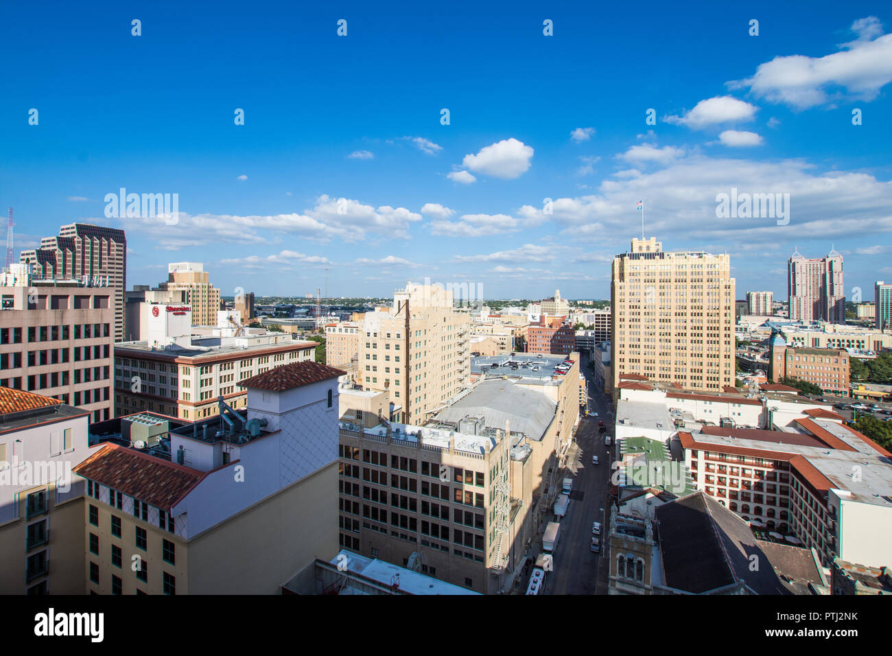 Aerial Cityscape of Downtown San Antonio, Texas Facing Towards East ...