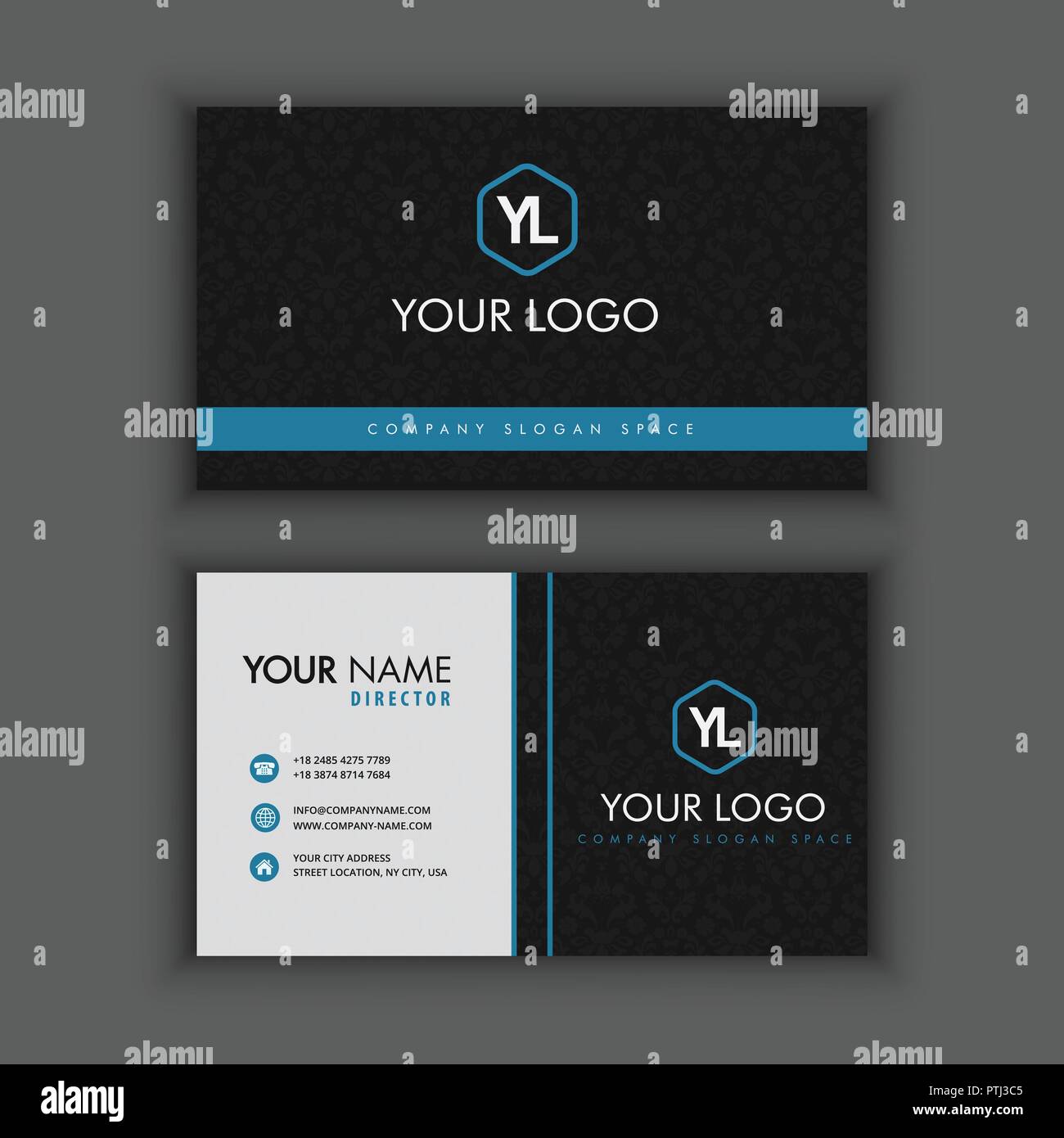 Blue black abstract corporate Stock Vector Images - Alamy