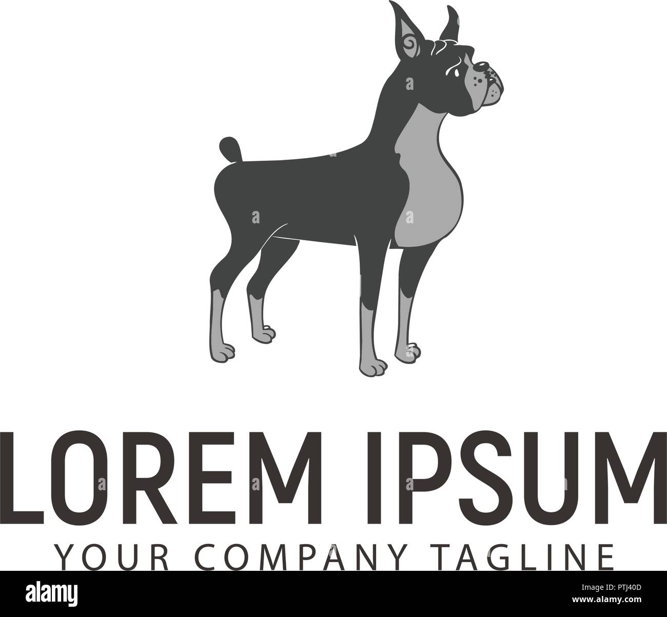 Stand dog logo. pet dog logo logo design concept template Stock Vector ...