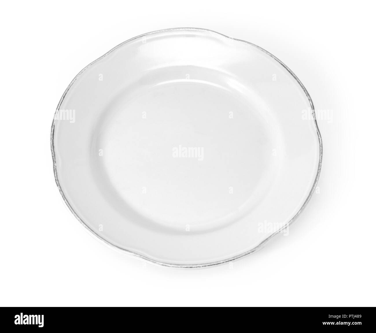 white old plate isolated on white background with clipping path Stock ...