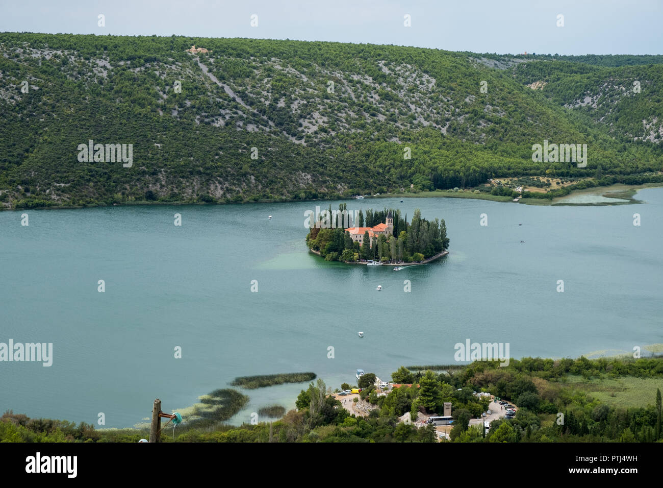 Visovac Island, Croatia - 15 August 2018 - Monastery on Visovac Island ...