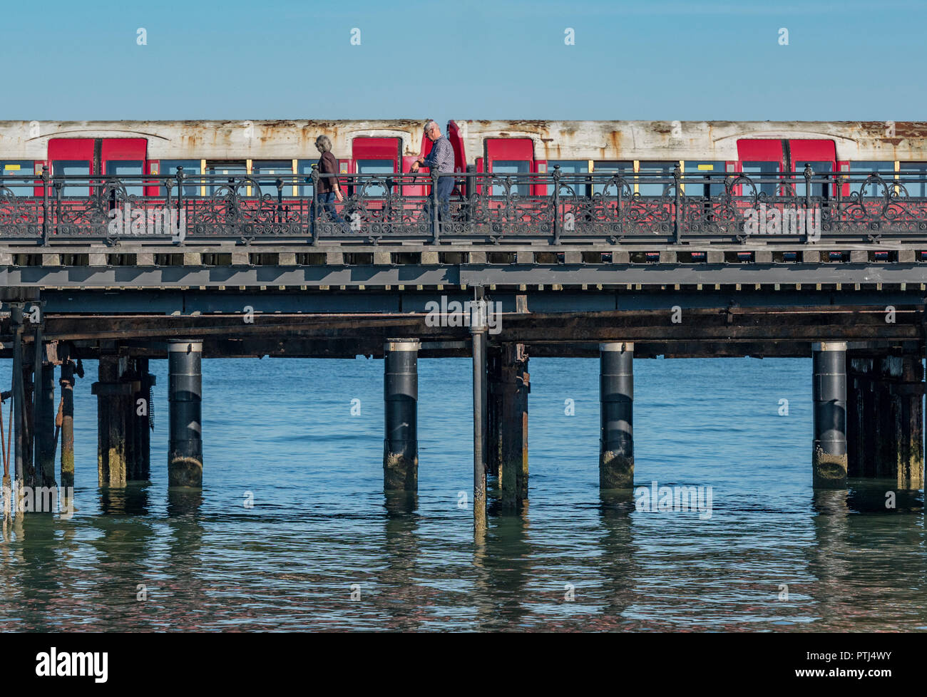 an old undergroung tube train on the isle of wight island line railway ...