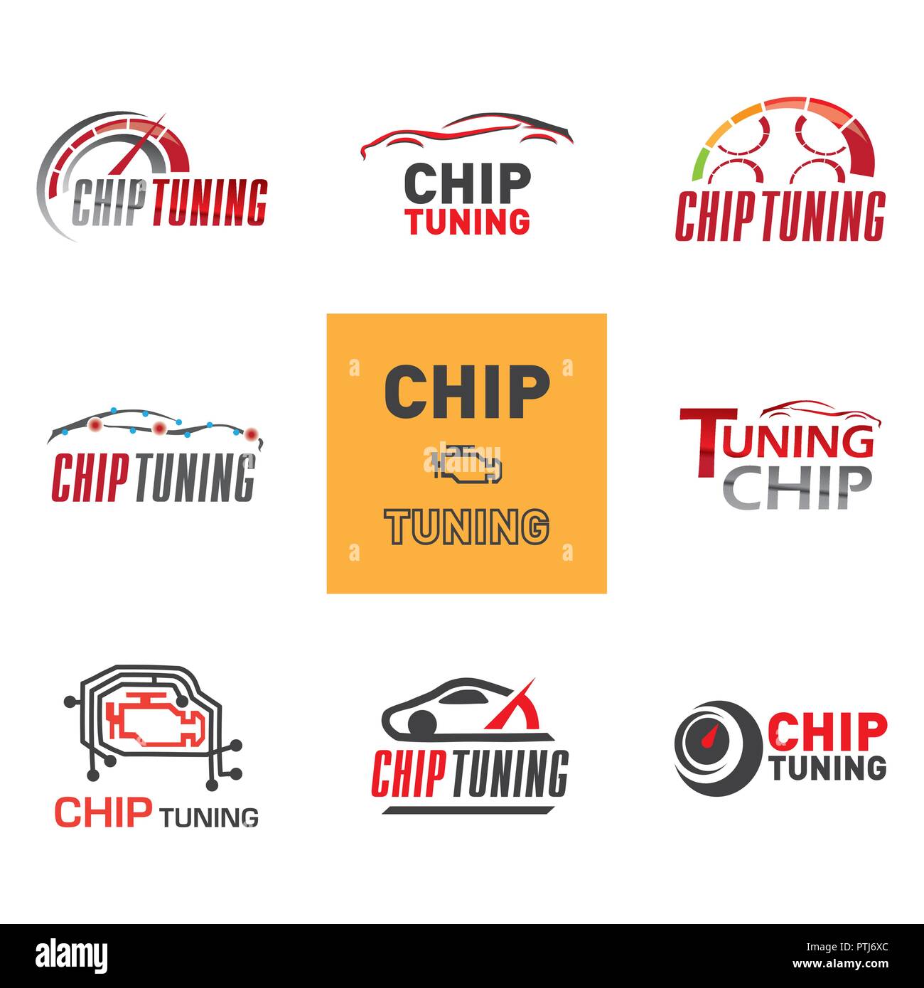 set of vector logos chip tuning cars Stock Vector Image & Art - Alamy