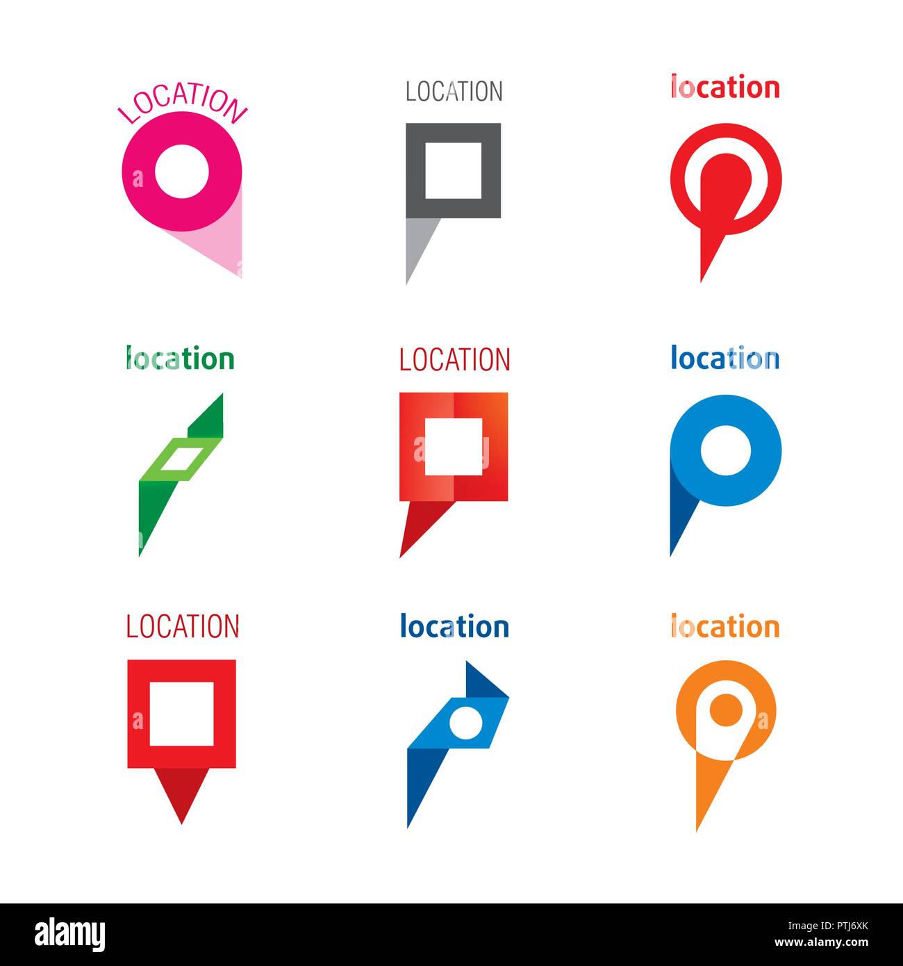 set of vector logos of geolocation, gps Stock Vector Image & Art - Alamy