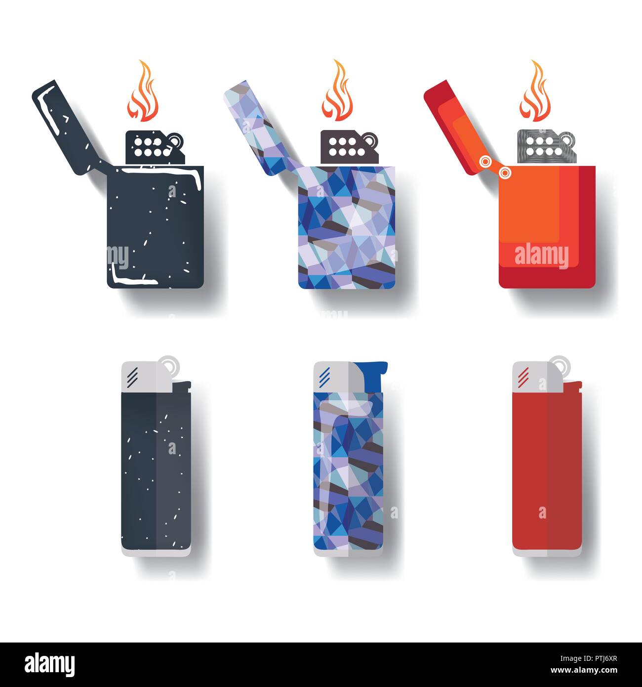 Set of vector logos of lighters with fire Stock Vector Image & Art - Alamy