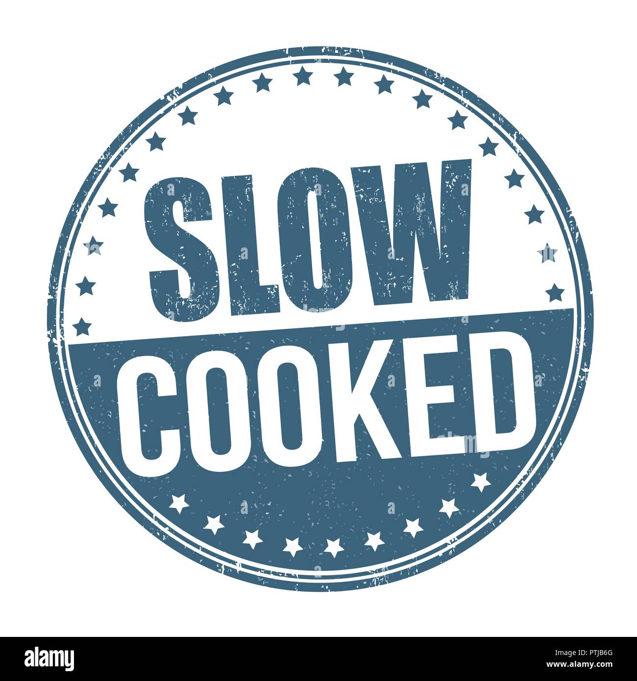 Slow cooked sign or stamp on white background, vector illustration ...