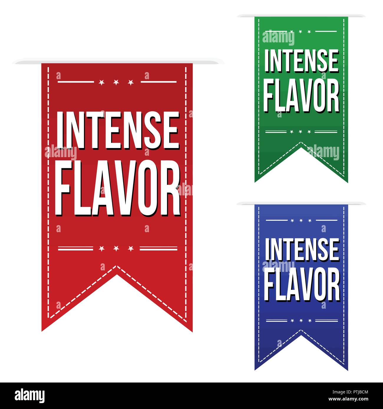 Intense flavor banner design set on white background, vector ...