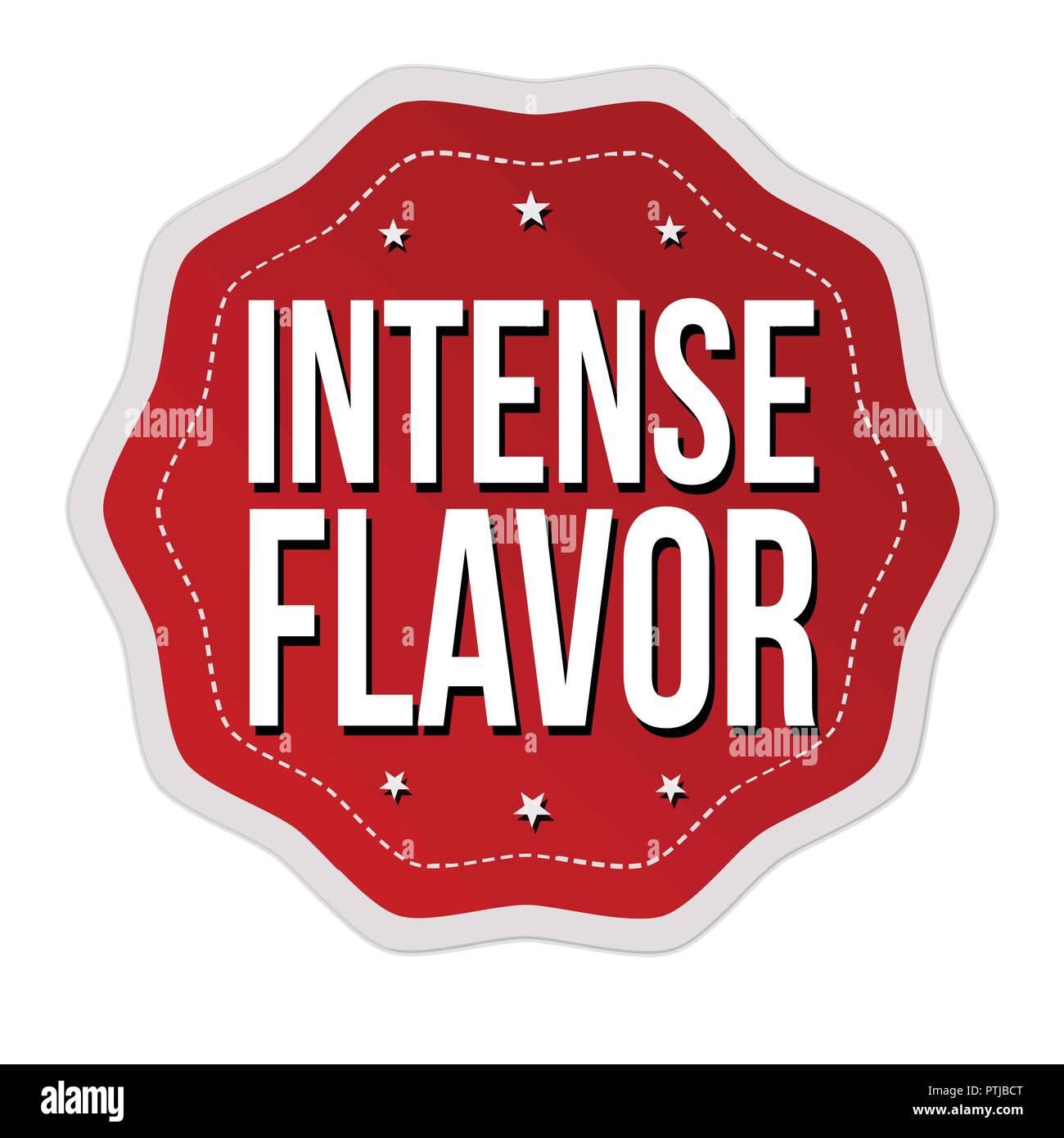 Intense flavor label or sticker on white background, vector ...
