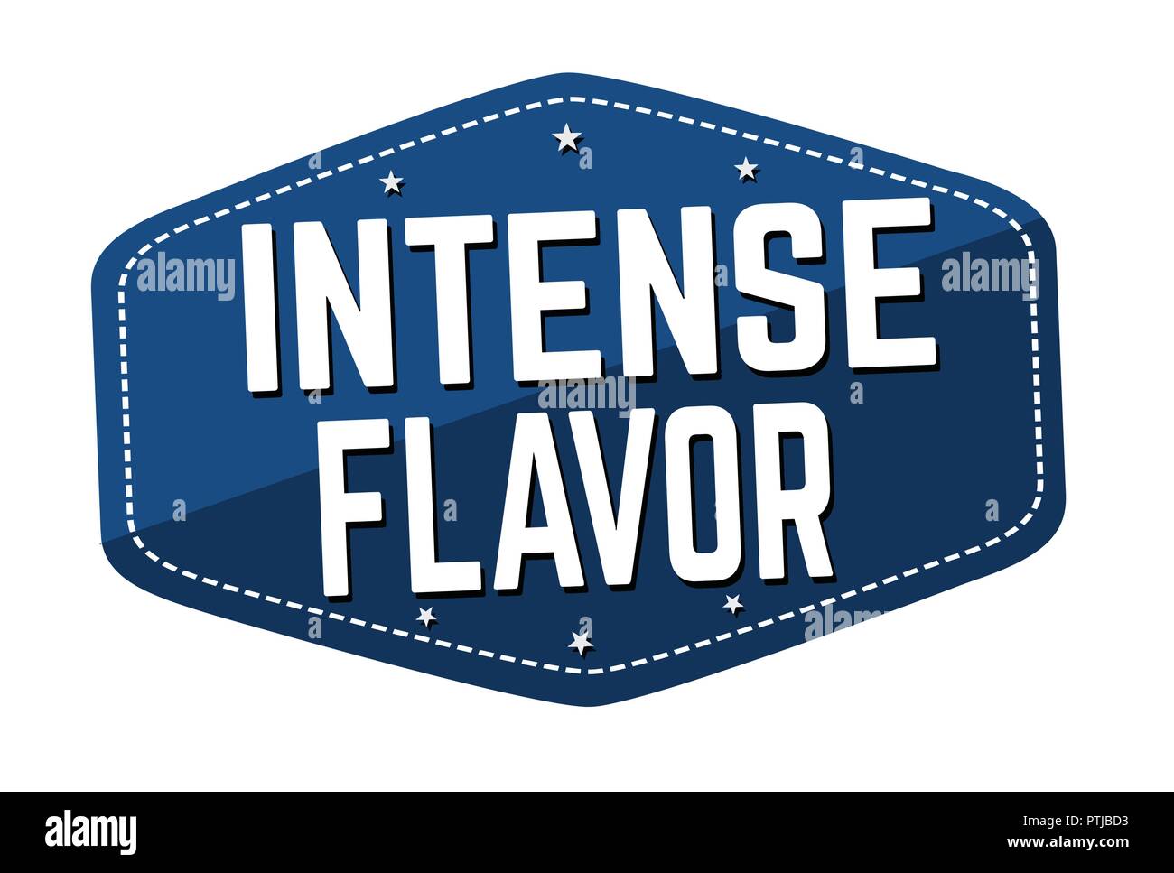 Intense flavor label or sticker on white background, vector ...