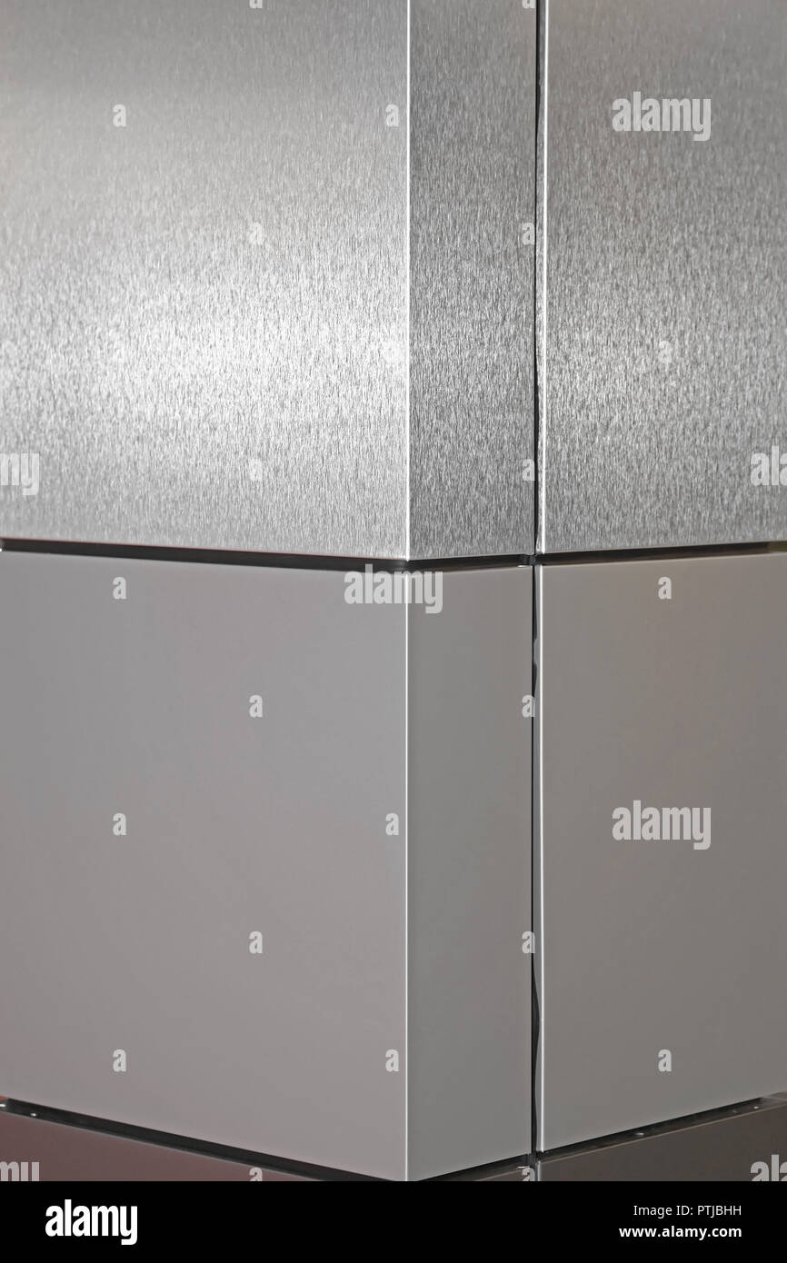 Detail of Modern Silver Geometric Square Column Structure Stock Photo ...