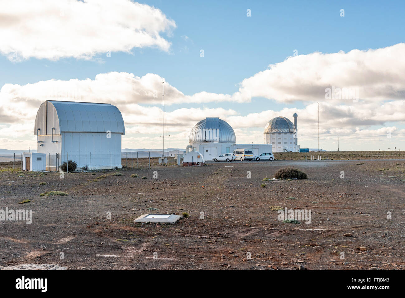 SUTHERLAND, SOUTH AFRICA, AUGUST 7, 2018: Different observatories at ...