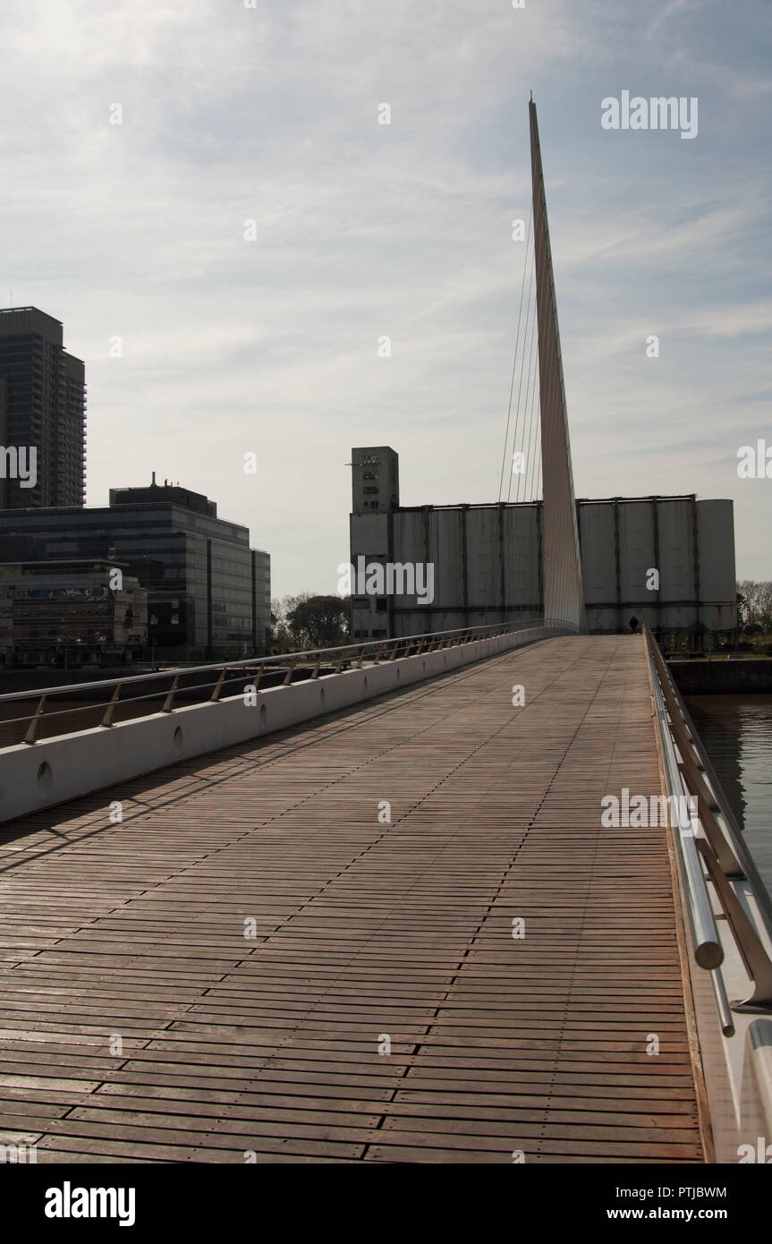 View across the Puente de la Mujer, the Woman's Bridge, by Santiago ...