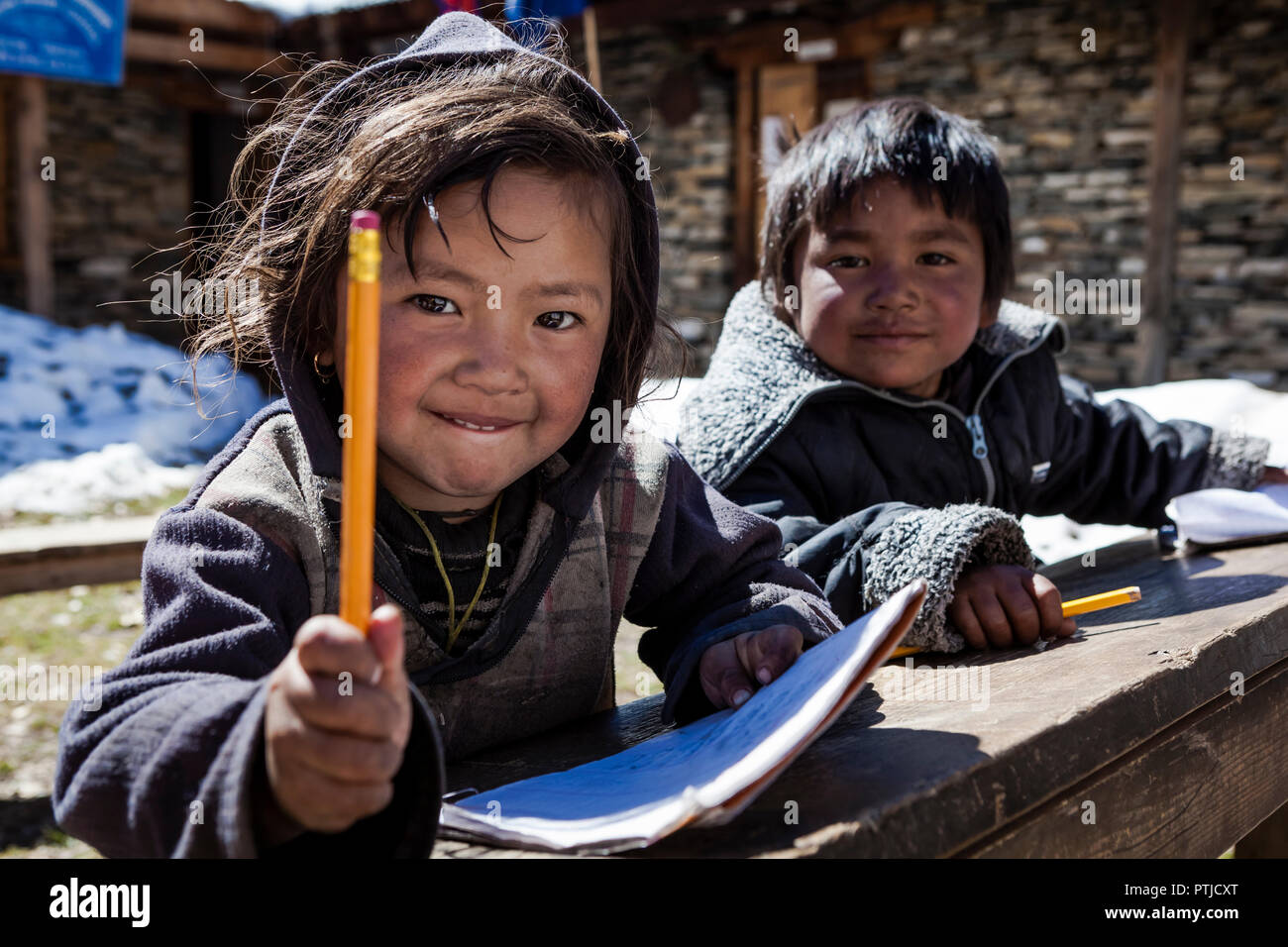 Nepal children school hi-res stock photography and images - Alamy