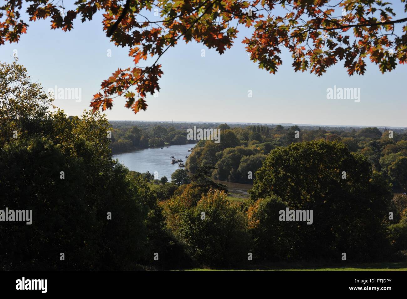 View of River Thames from Richmond Hill, autumn 2018 Stock Photo - Alamy