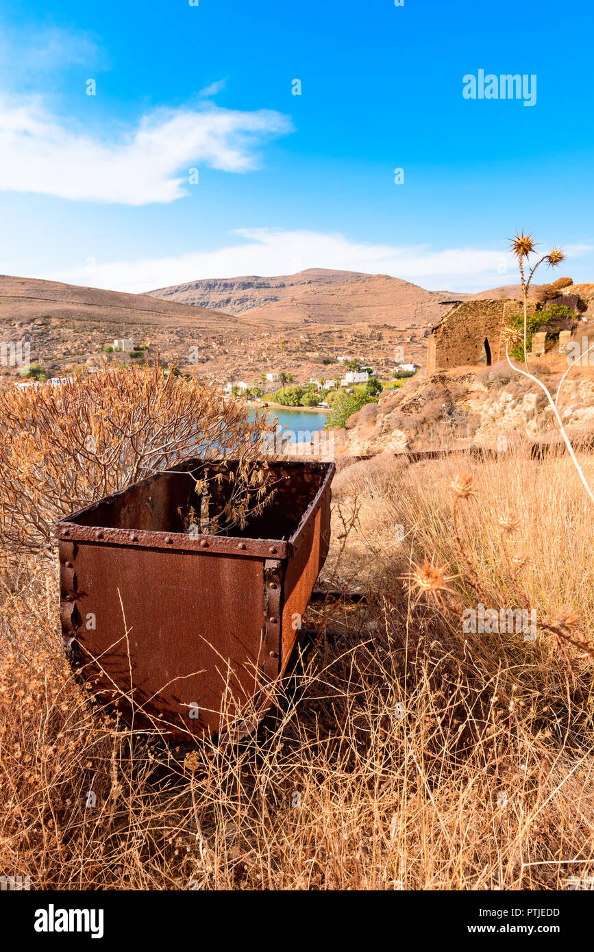 Mining wagon at Megalo Livadi in Serifos. Cyclades islands, Greece ...