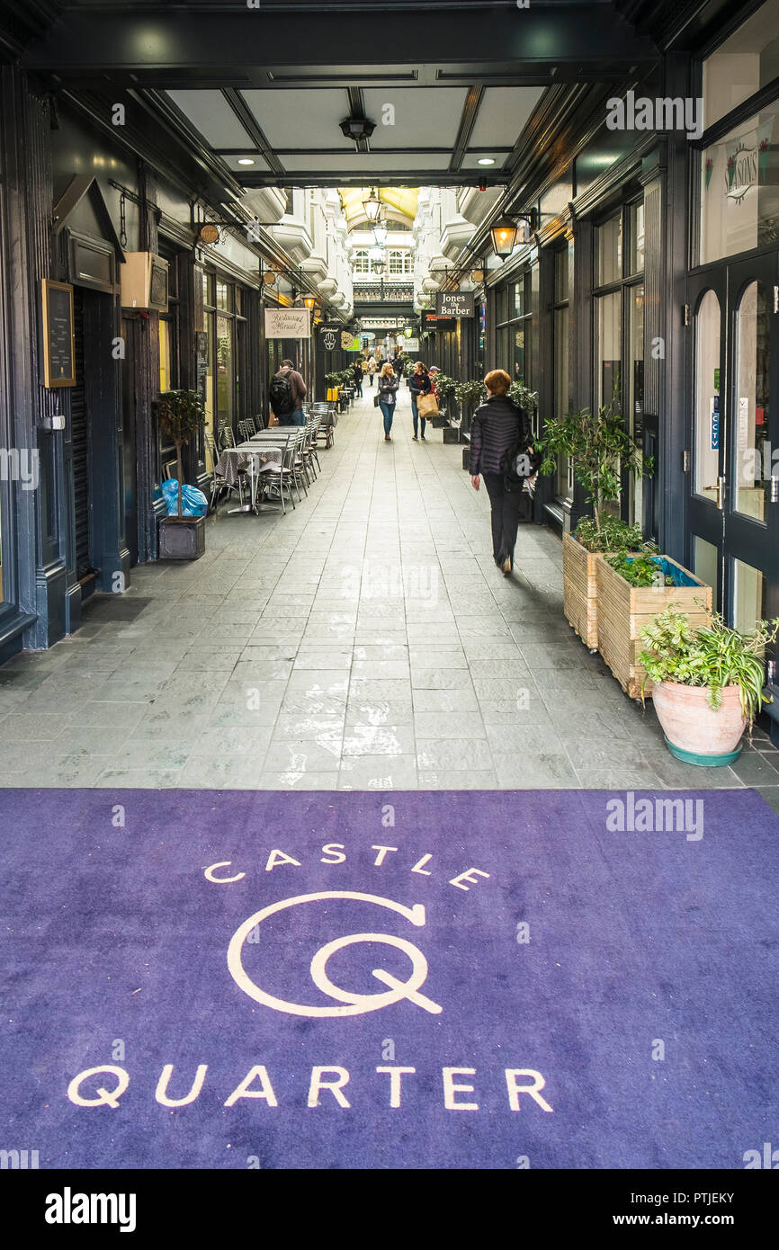 Castle Arcade in Cardiff city centre in Wales Stock Photo - Alamy