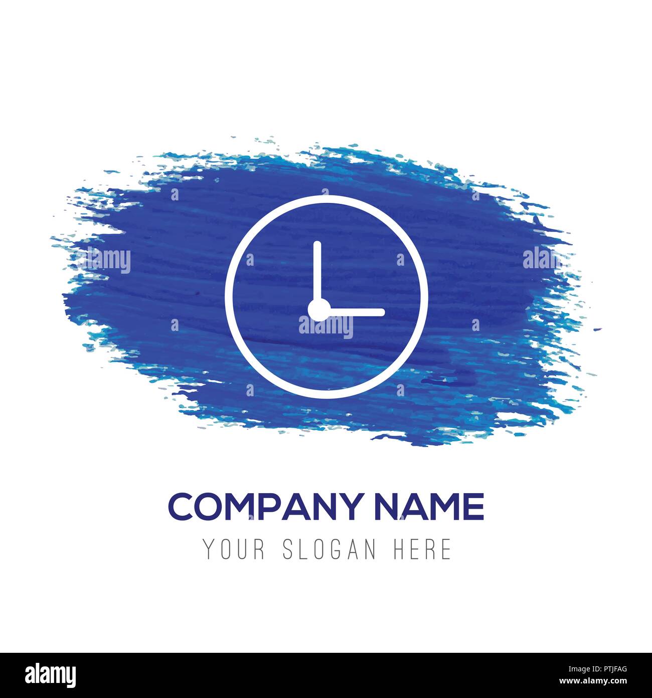 Time, clock icon - Blue watercolor background Stock Vector Image & Art ...