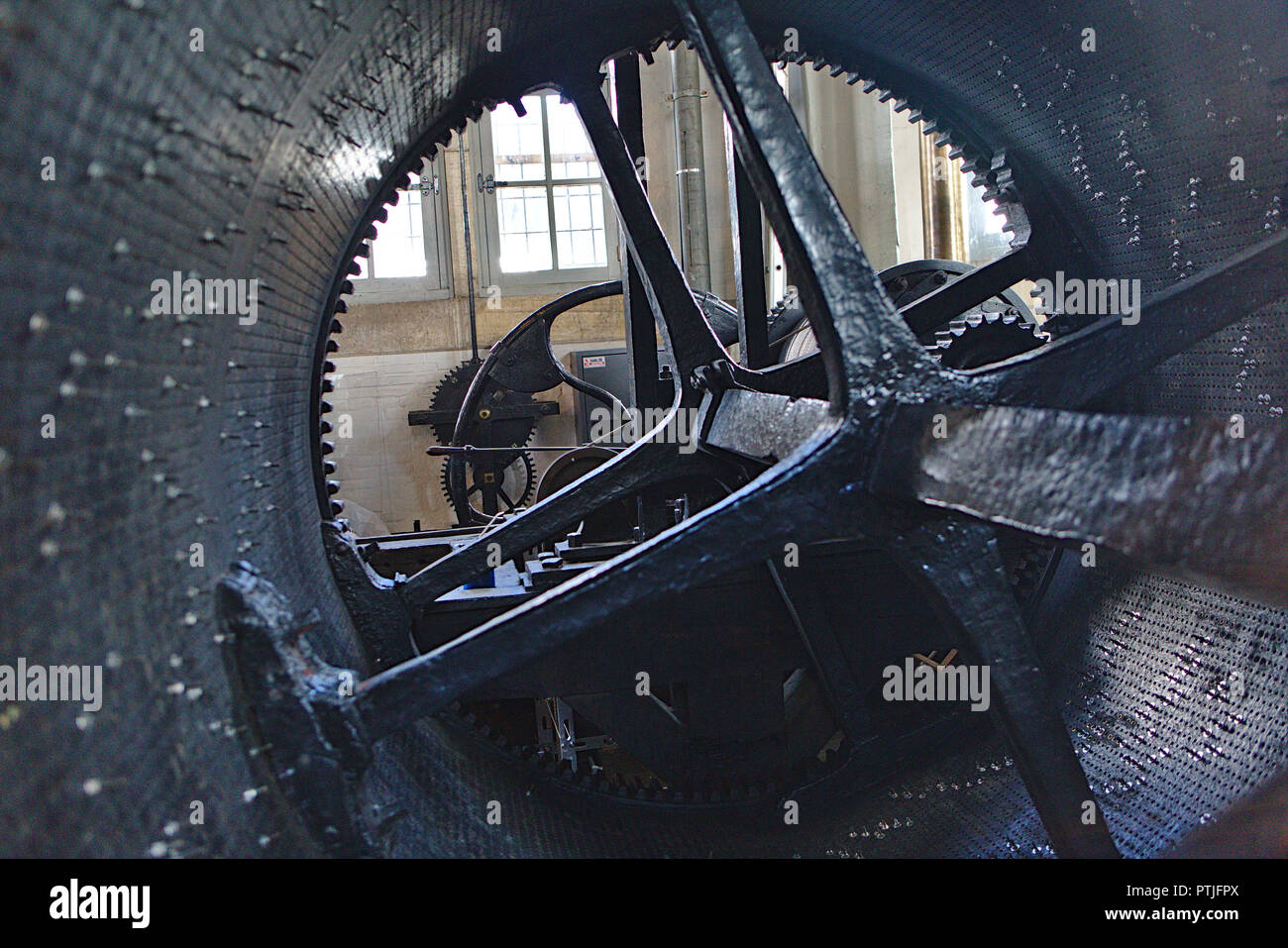 Interior mechanics of the Belfry tower in Bruges Stock Photo - Alamy