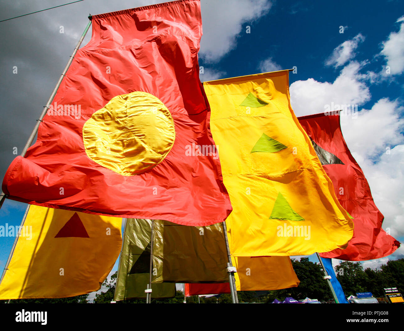 Flags waving in the wind Stock Photo - Alamy