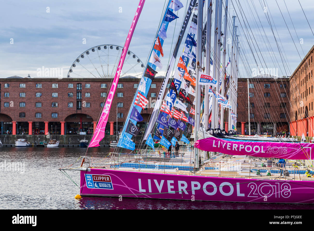 Clipper boats preparing to start the round the world race Stock Photo ...