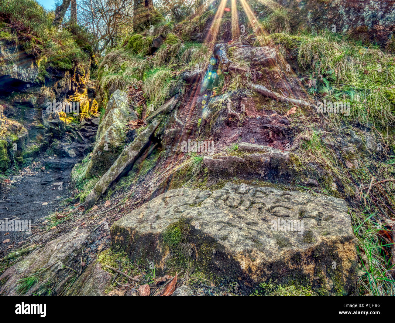 Lud's Church the deep Millstone Grit moss-covered chasm full of history ...
