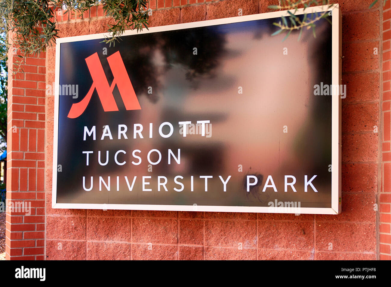 Marriott Tucson University Park Hotel sign outside the hotel on 2nd and ...