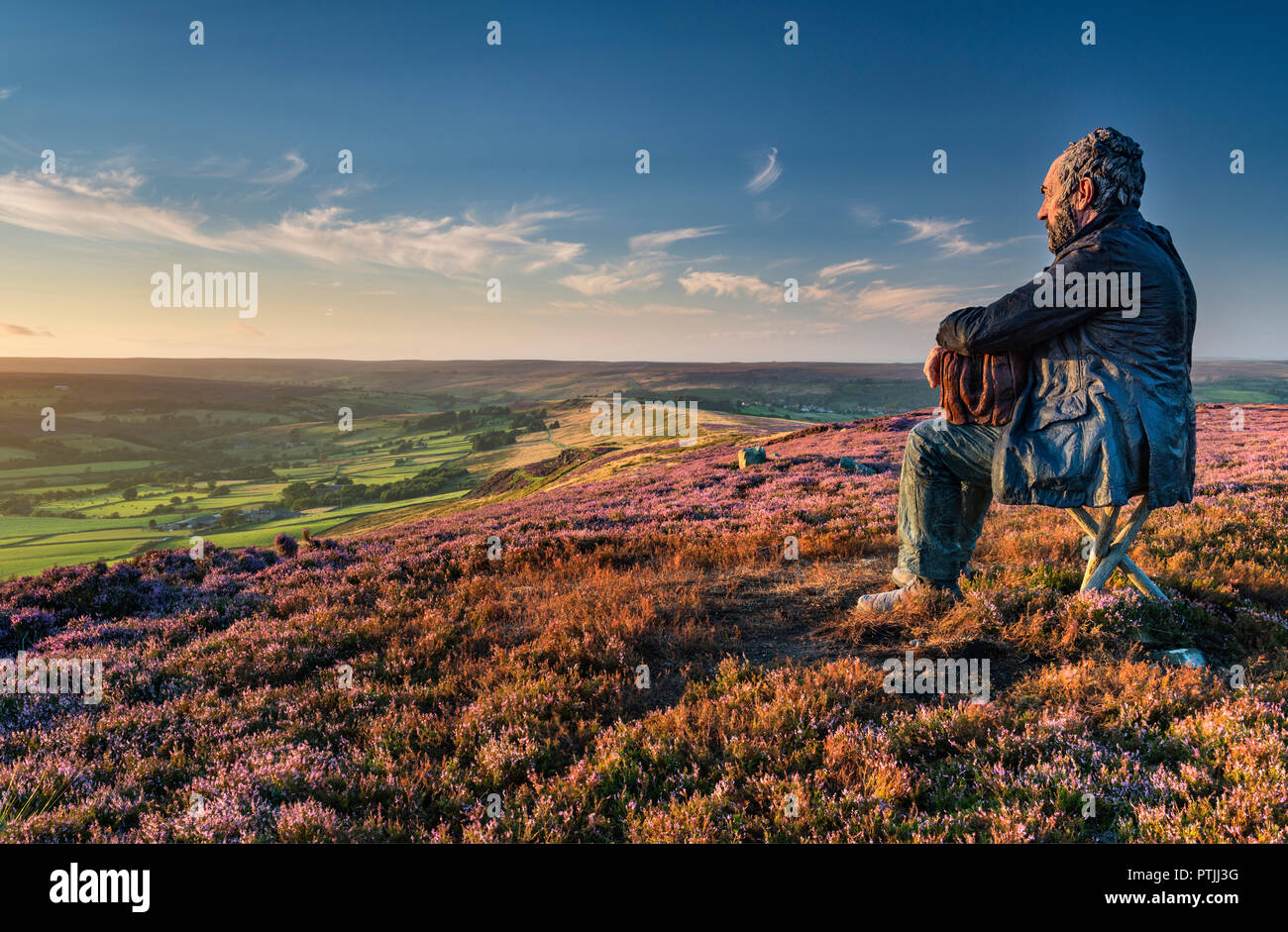 The Seated Man above Westerdale Stock Photo - Alamy