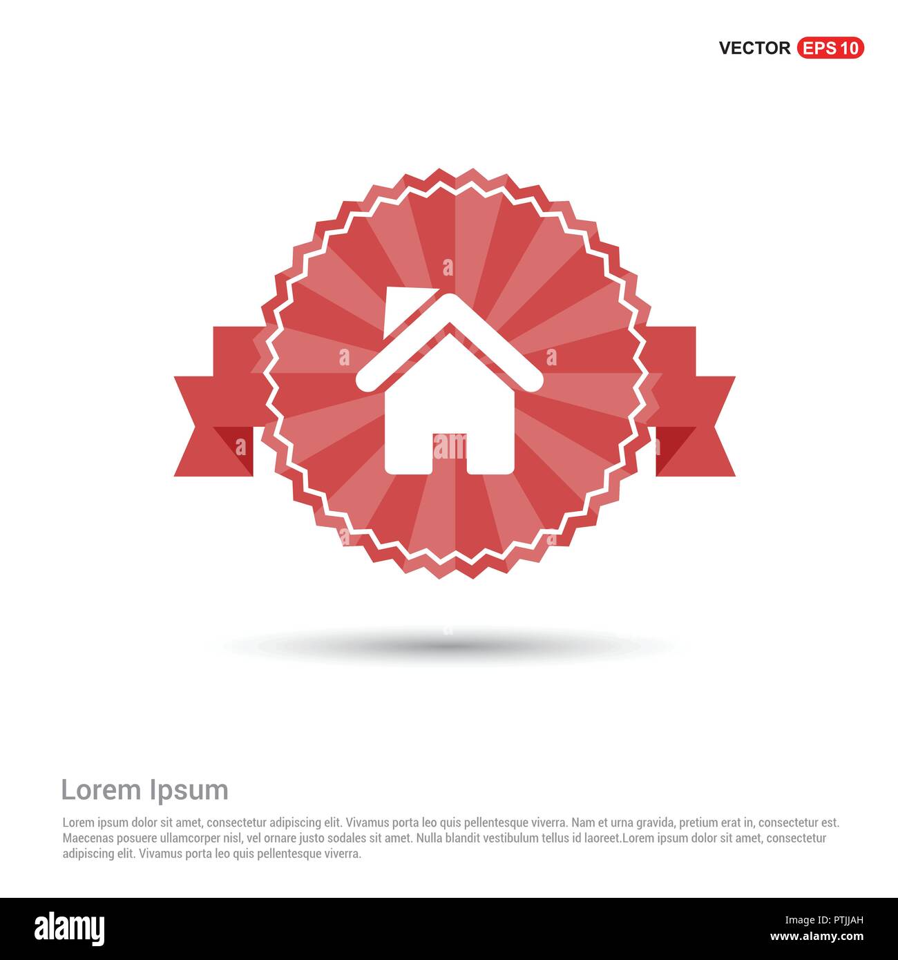 Home Icon - Red Ribbon banner Stock Vector Image & Art - Alamy