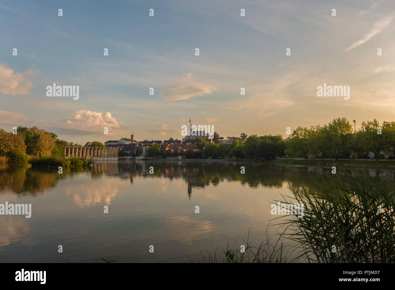 The public park of Boeblingen on a summer evening Stock Photo - Alamy