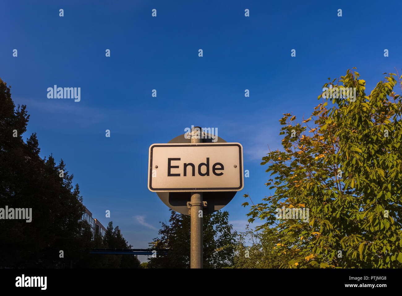 This German traffic says "The End Stock Photo - Alamy